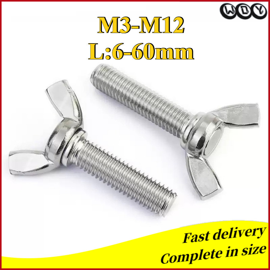304 Stainless Steel Butterfly Screw Hand Lemon Screw (DIN316) M3/M4/M5 ...