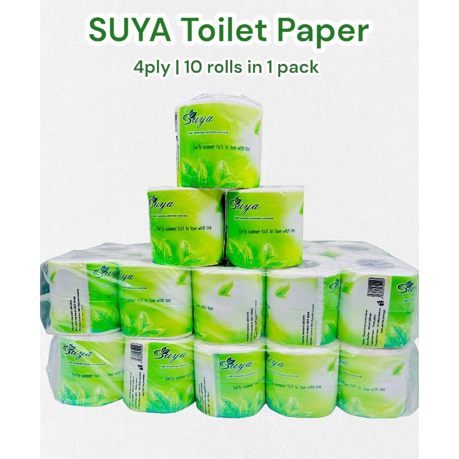 SUYA 10 rolls Green Tea Bathroom Tissue 100% Original 4ply | Shopee ...
