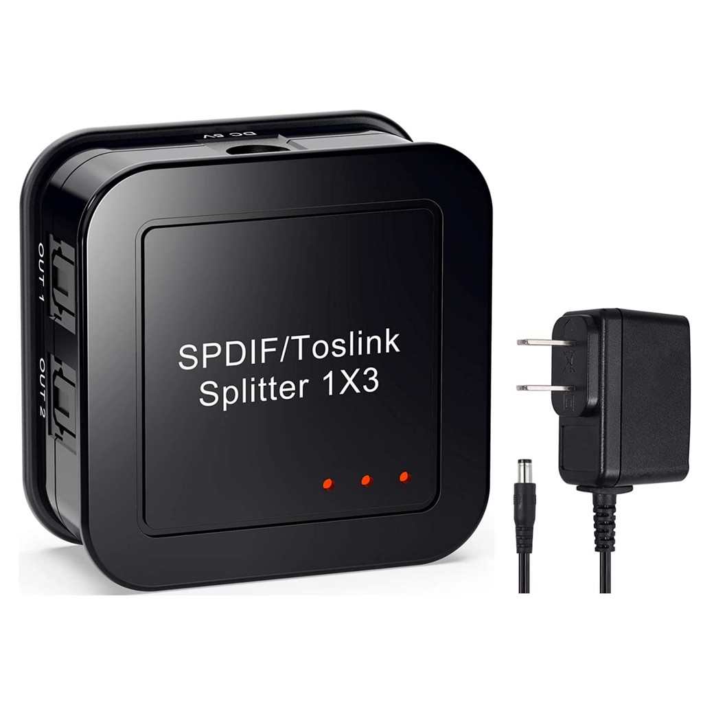 SPDIF/Toslink Digital Optical Audio Splitter 1x3, Optical Audio 1X3 ...
