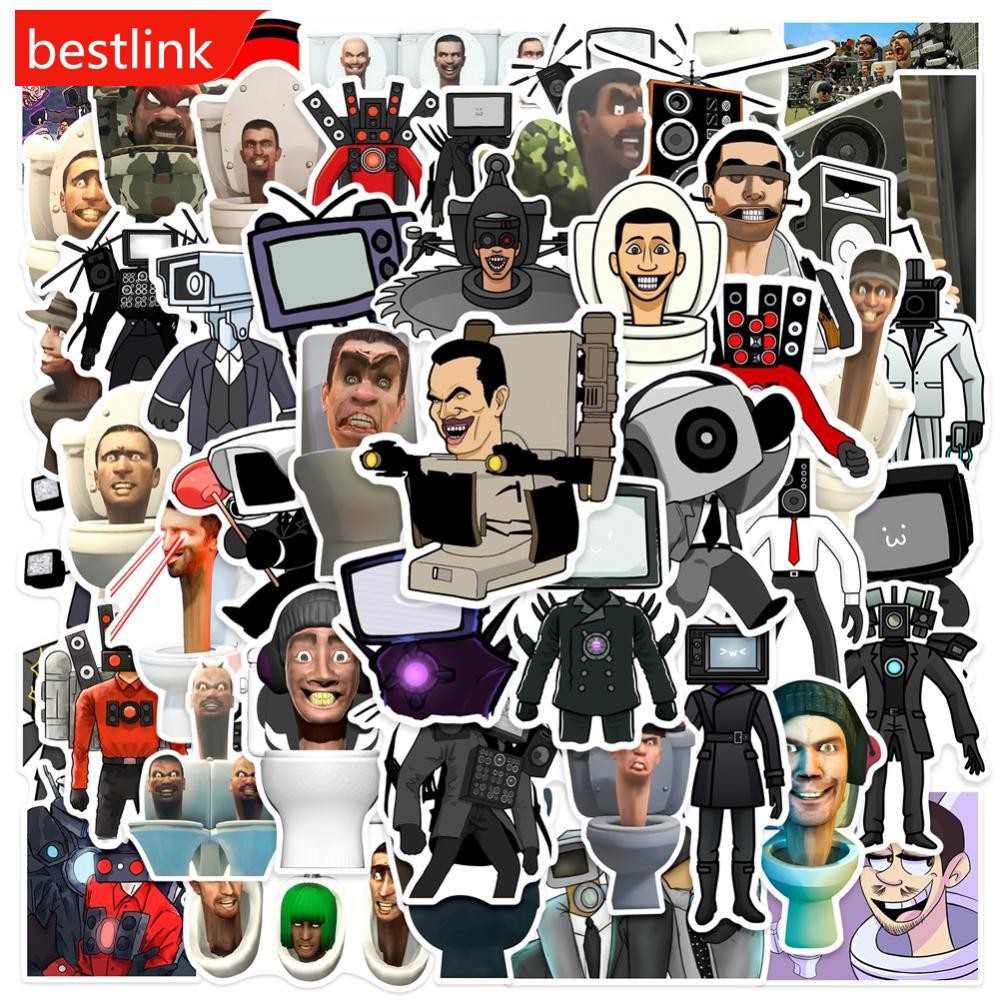 BESTLINK 50Pcs Funny Skibidi Toilet Sticker Speakerman Camera Man ...