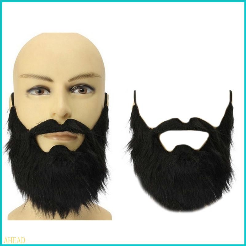 AHEAD Halloween Party Fake Beard Funny Fake Mustache Beard for Cosplay ...
