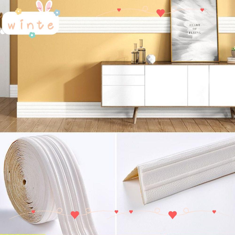 WINTE 230cmX14cm Tiles Border Paper, XPE Foam Self-adhesive Skirting ...