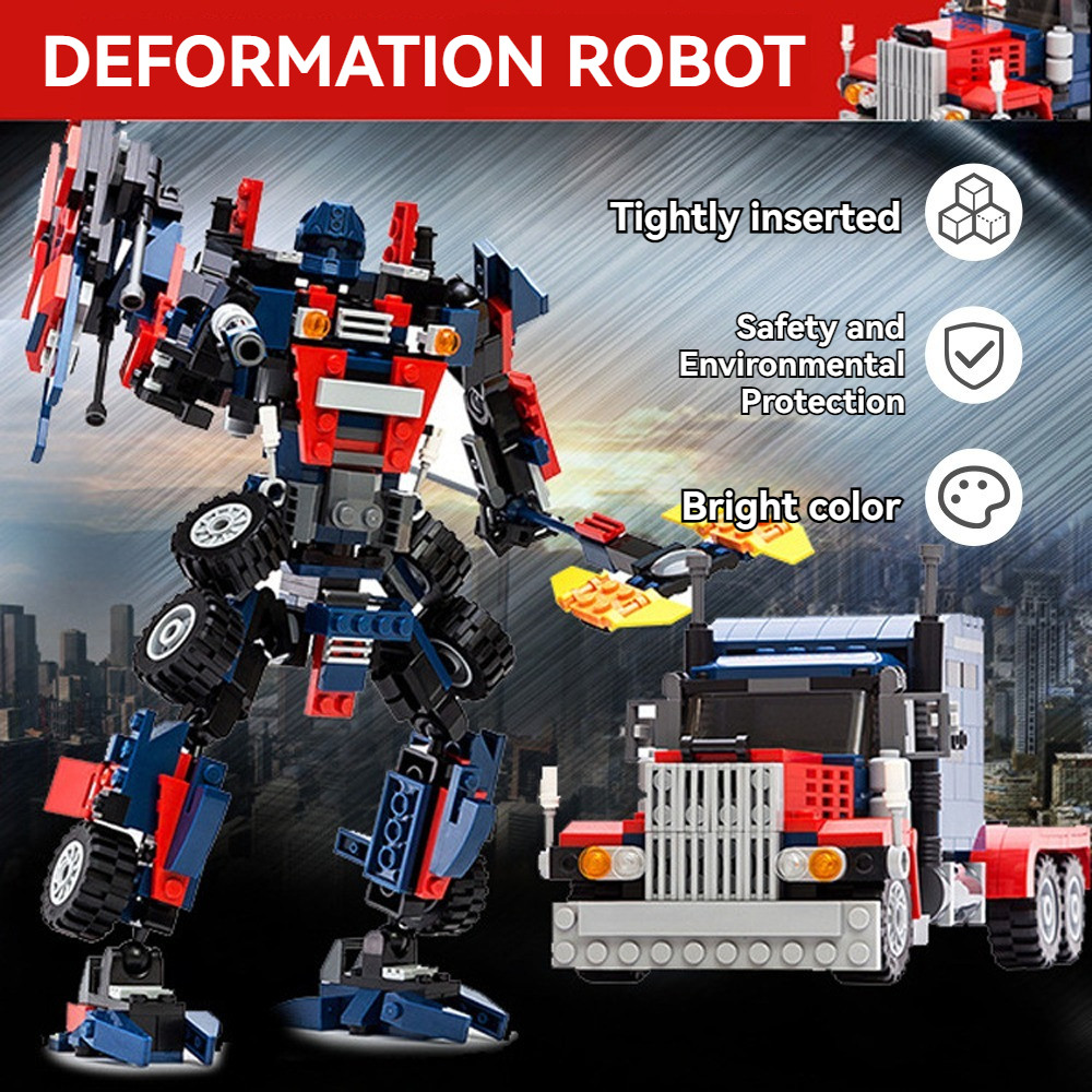 Optimus Prime Transform Robot Model Toy Gift Building Blocks Kids Toy ...