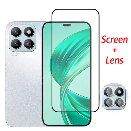 2in1 Honor X8B Tempered Glass Full Screen Covering Full Rubber Tempered ...