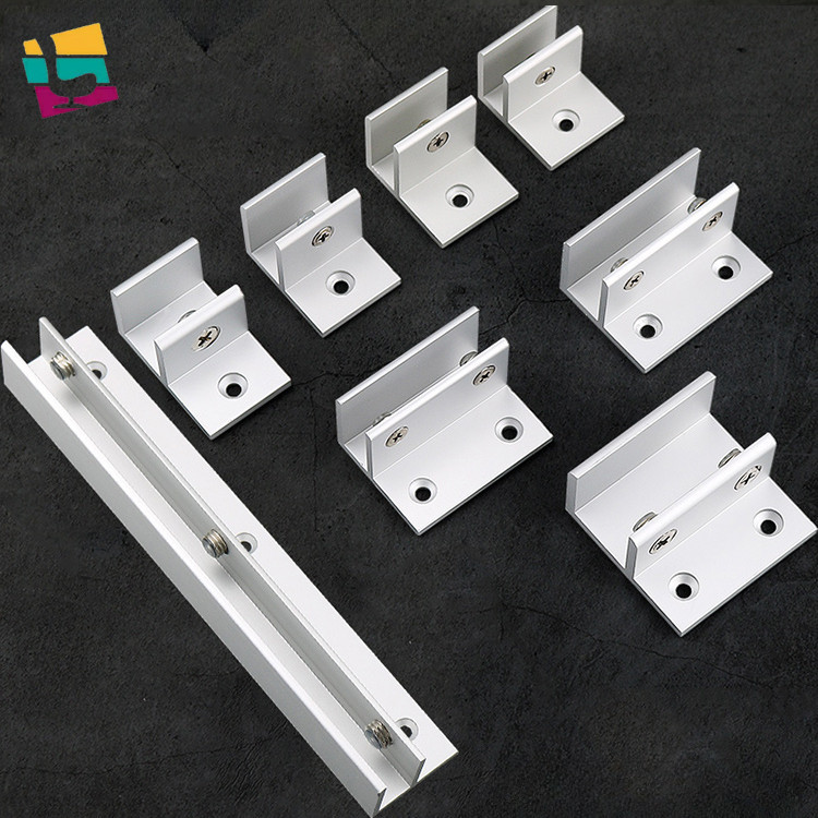 Aluminum alloy F type glass clip partition fixing clip black bracket ...
