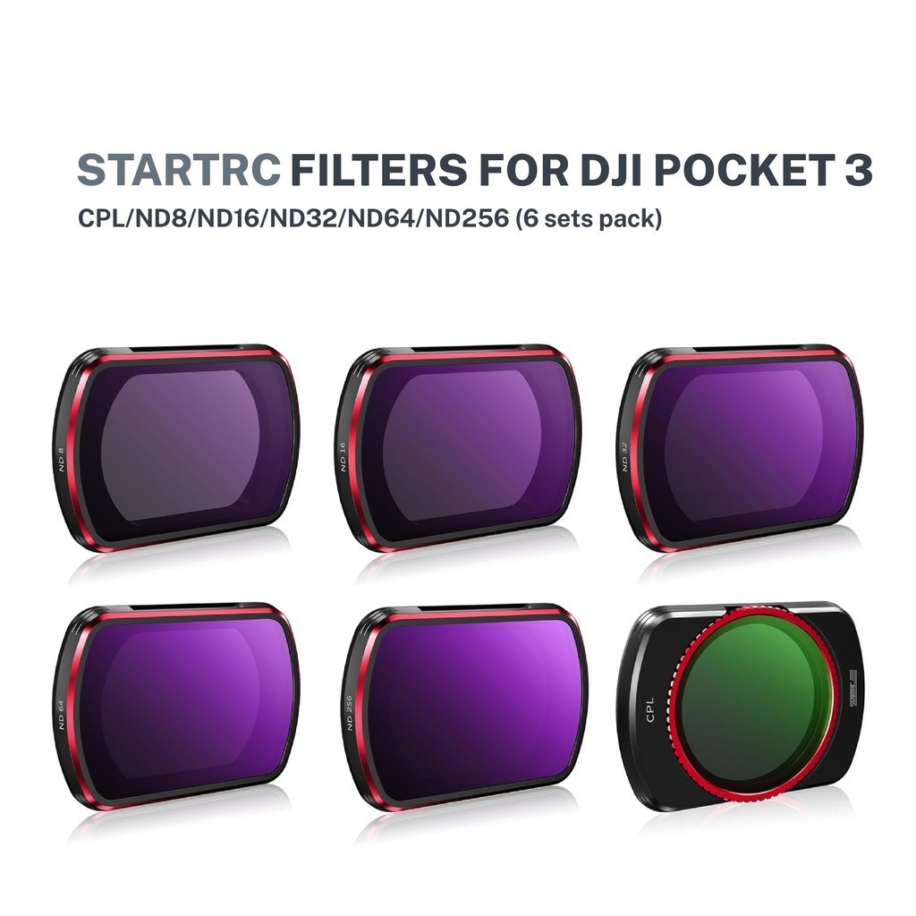 STARTRC Filters for DJI Pocket 3 CPL/ND8/ND16/ND32/ND64/ND256 (6 sets ...
