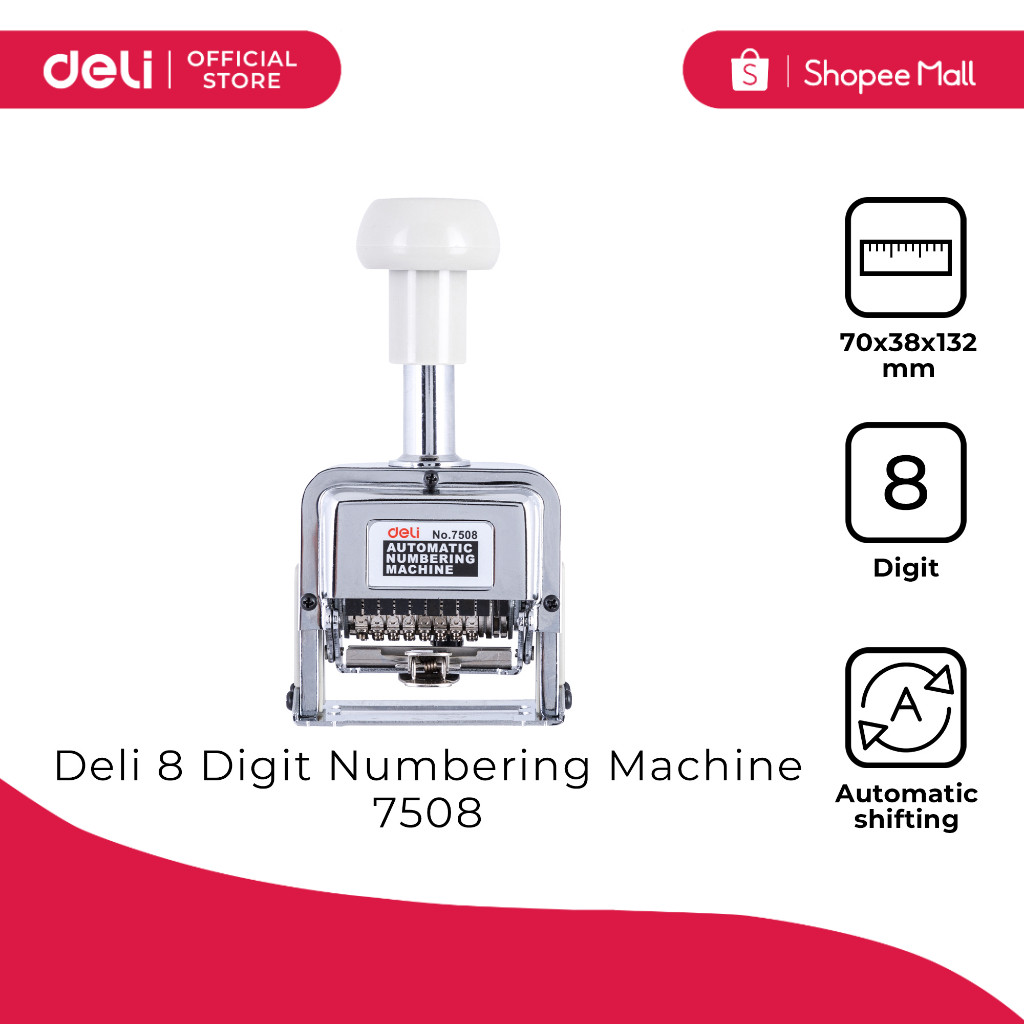 Deli 7508 8 Digit Numbering Machine | Shopee Philippines
