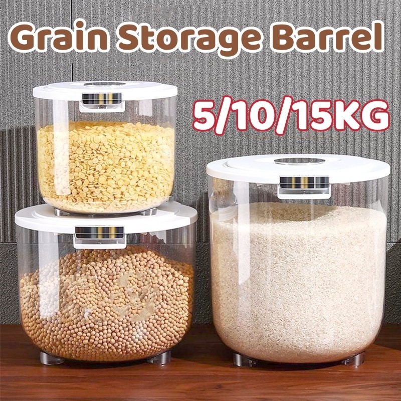 Rice Storage Box Moisture-proof Rice Dispenser Large Capacity Sealed ...
