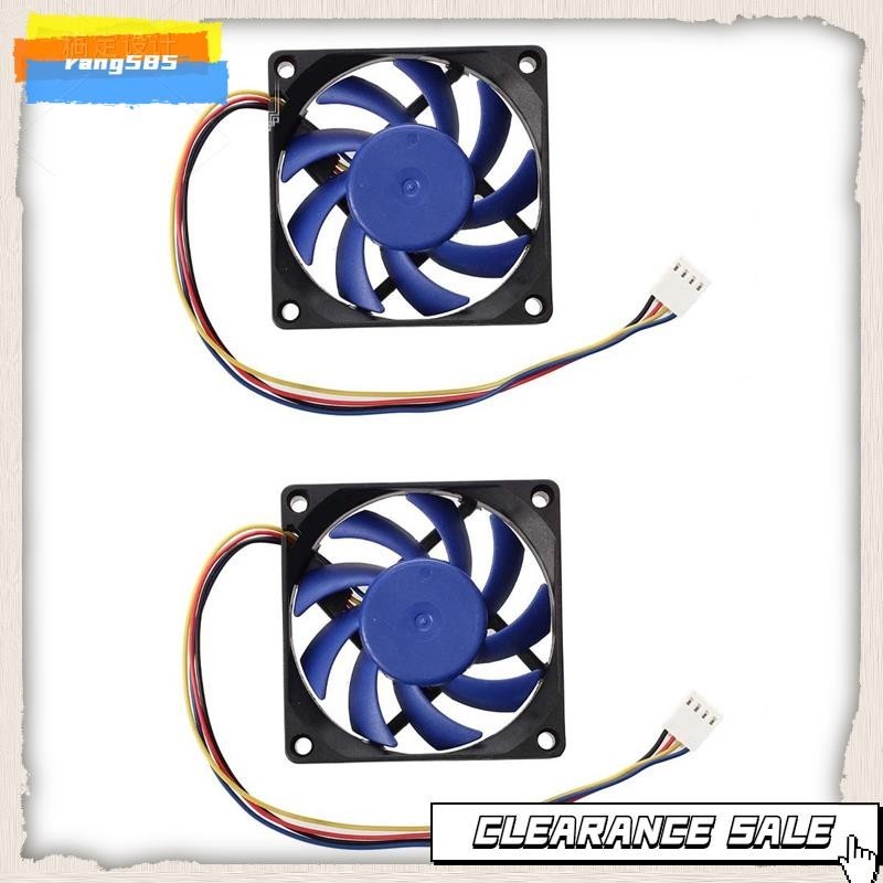 2X 12V DC 32 70mm 4-Pin Computer Case CFM PWM CPU PC Fan Blue & Black ...