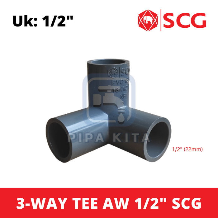 SIKU 3 Way Tee AW 1/2 Inch SCG PVC Thick Tee Elbow 3 Corners 3 Holes T ...