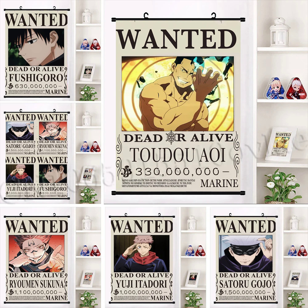 Anime Hanging Scrolls Jujutsu Kaisen Posters and Prints Wall Art Gojo ...