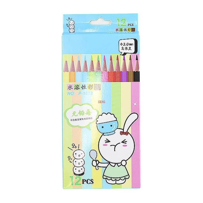 seng 12 Colored Drawing Pencils Water-Soluble Colored Pencil Practical ...