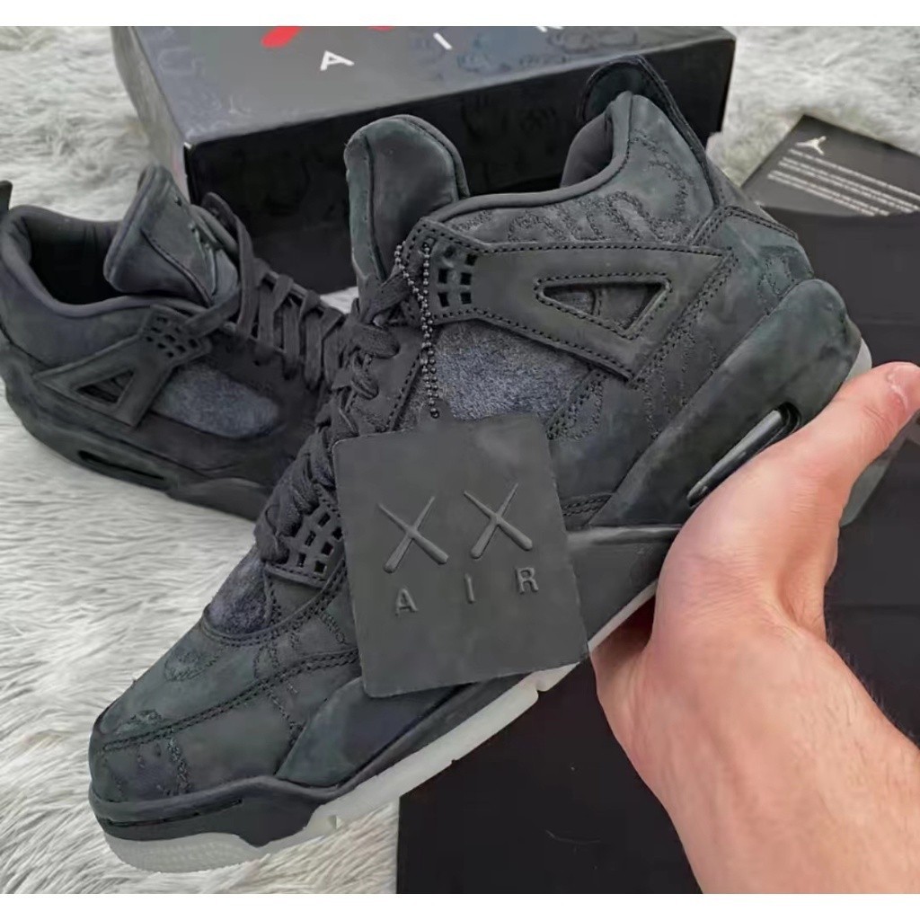 Ready stock Kaws x Air Jordan 4 Retro aj4 Men's Black shock absorption ...