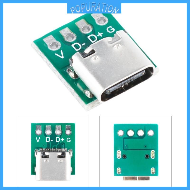 POP DIY Micro USB Connector 16 Pins Type-C 3 1 USB Female Jack Socket ...