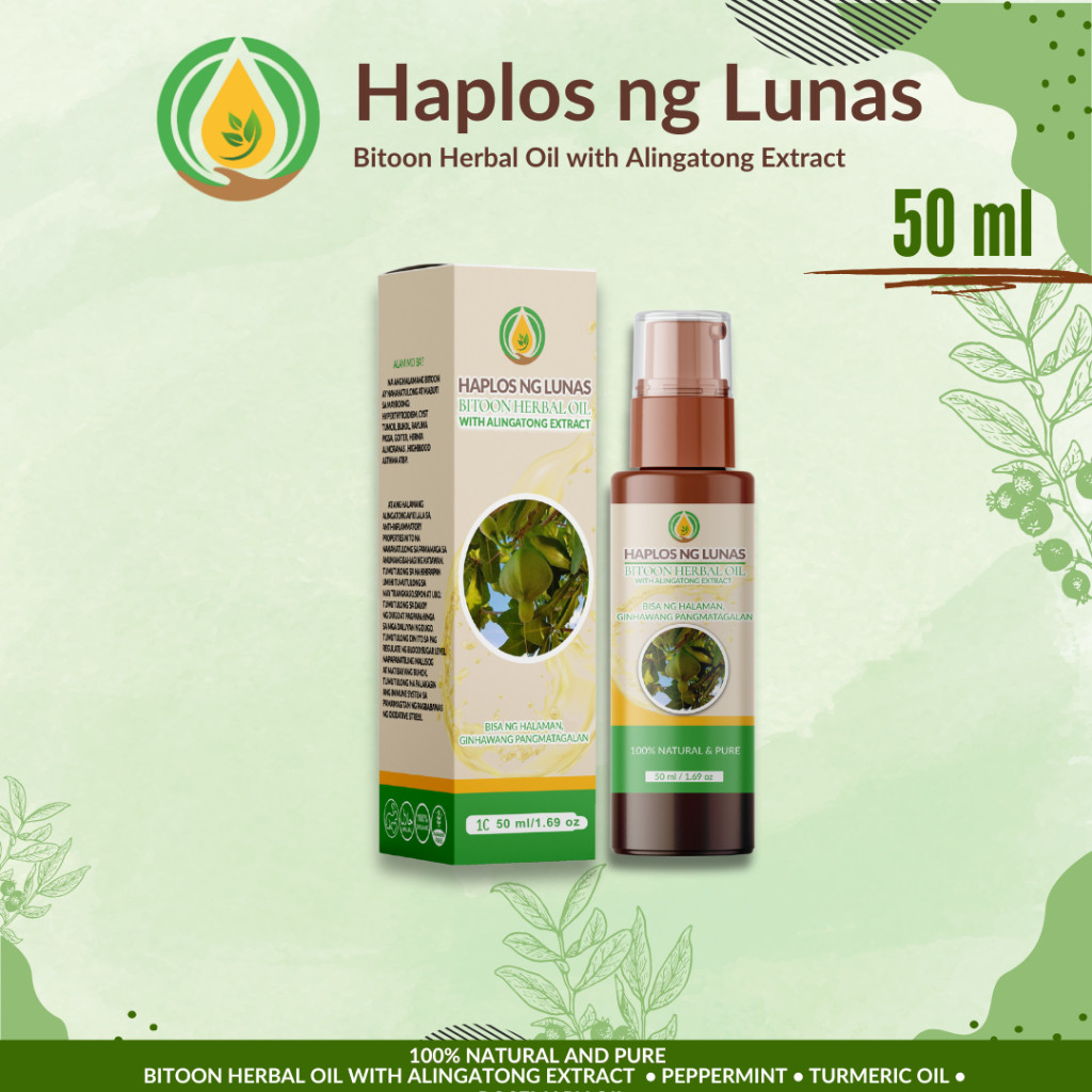 Haplos ng Lunas Bitoon Herbal Oil with Alingatong Extract Oil 50 ml ...