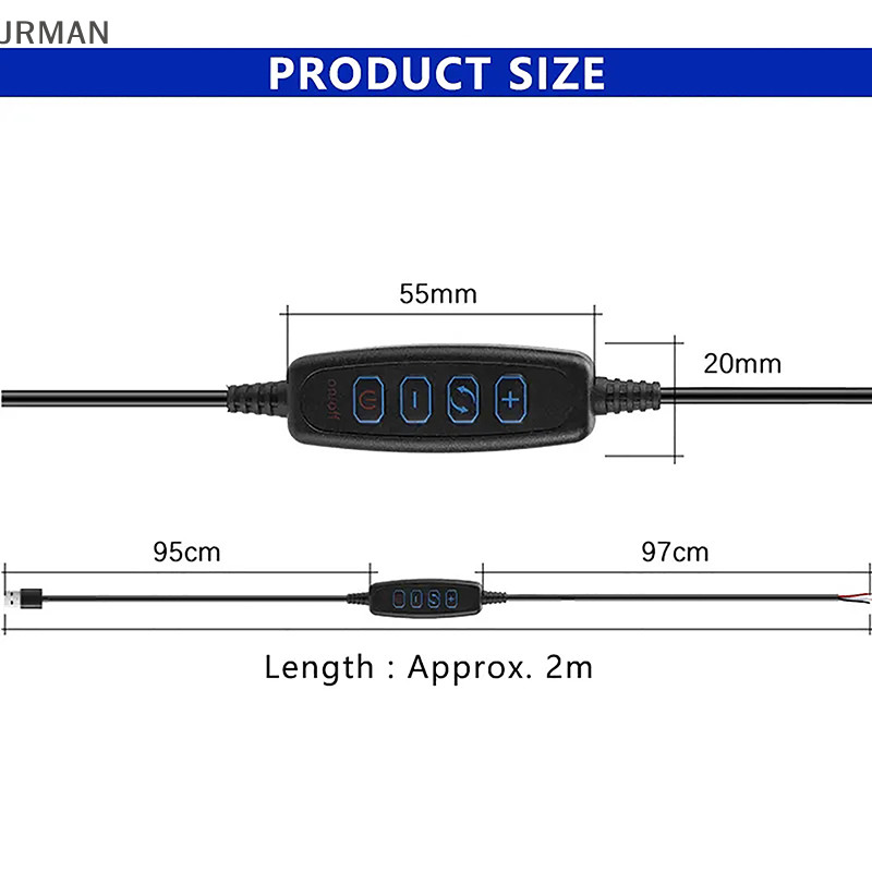 LOVESHOPPING 1.5M USB 5V LED Tri-color Dimming Color Switch Cable ...