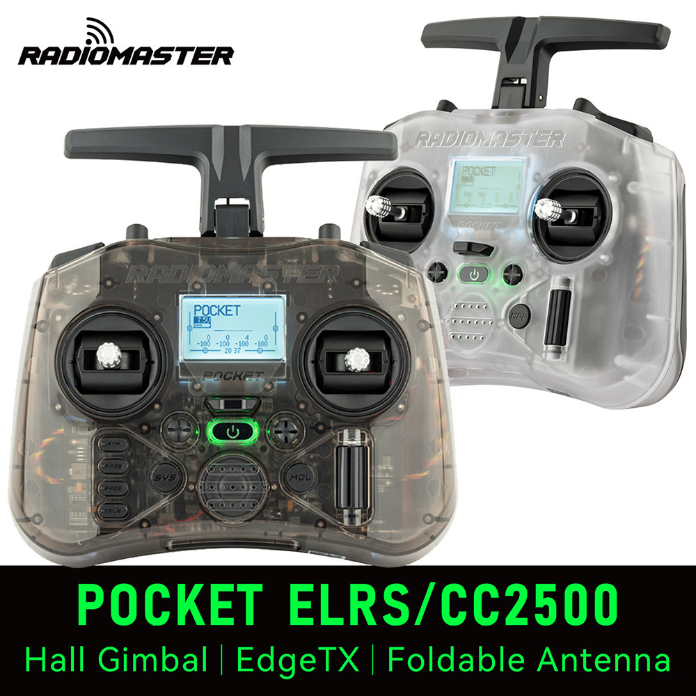 RADIOMASTER Pocket Hall Gimbal Transmitter ELRS/CC2500 Remote Control ...