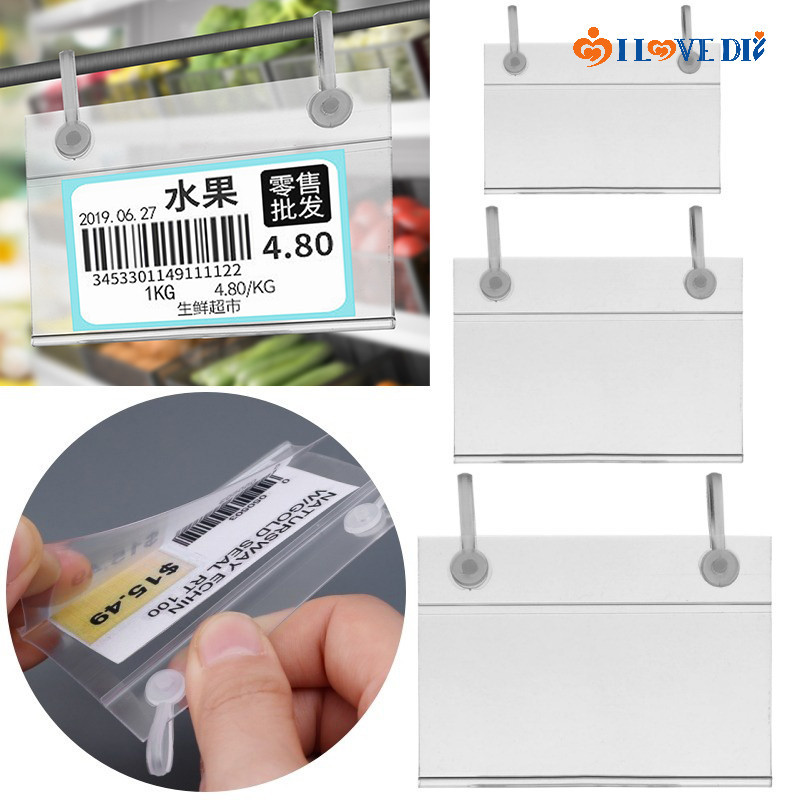 Plastic Adjustable Price Signs Tags Durable Transparent Supermarket ...