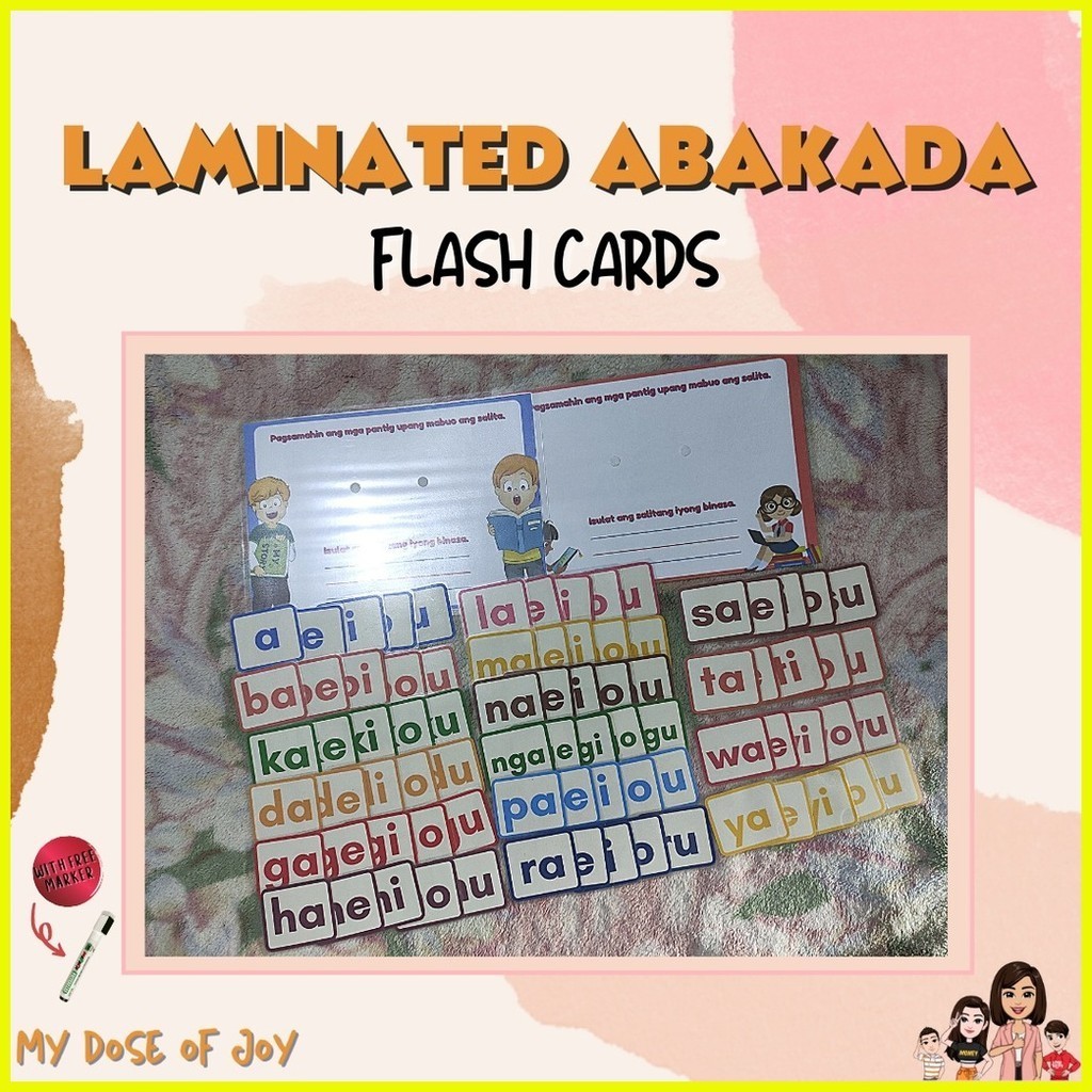 ♞Laminated ABAKADA Flashcards for Kids | Laminated Reading Materials ...