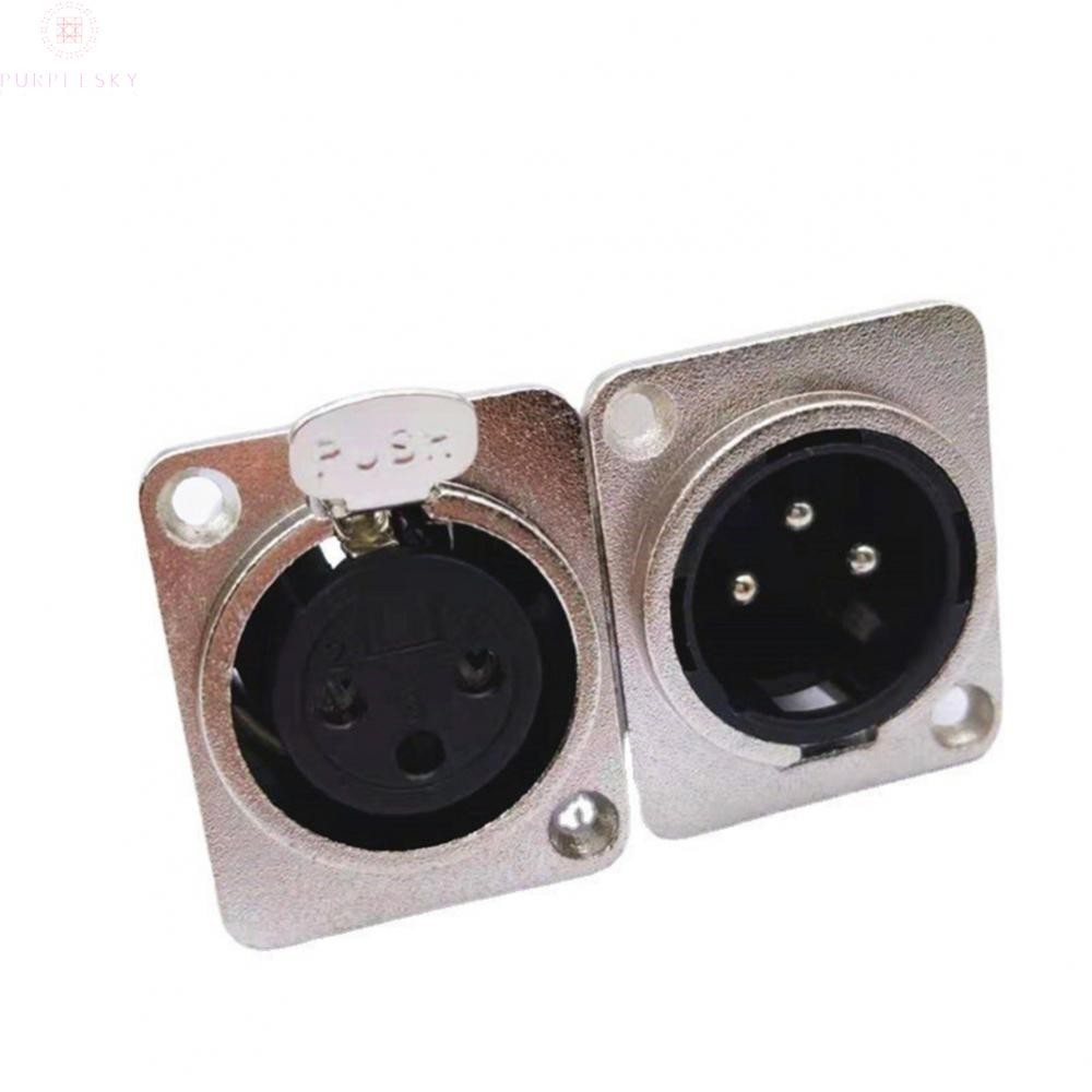 -NEW-Rack Mount Compatible Male Female XLR Socket Panel Mount Connector ...