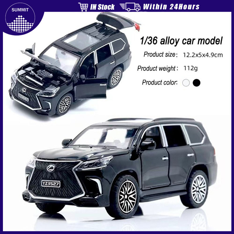 1:36 Scale Lexus LX570 Simulated Alloy Car Diecast Metal Die-Casting SUV with Functional Doors ...
