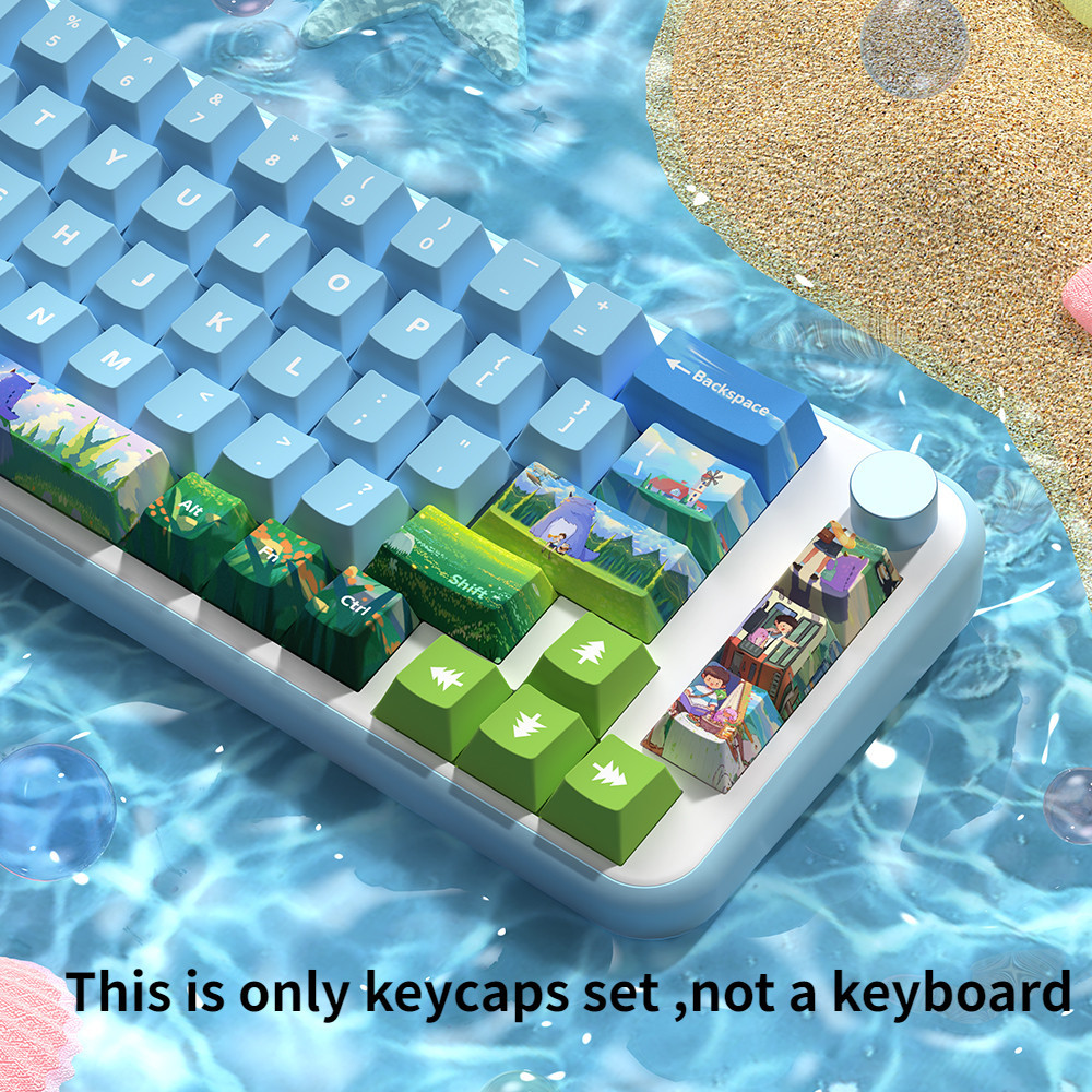 PBT Blue Framing Summer Fresh Theme Keycaps Cherry Height Personalized ...