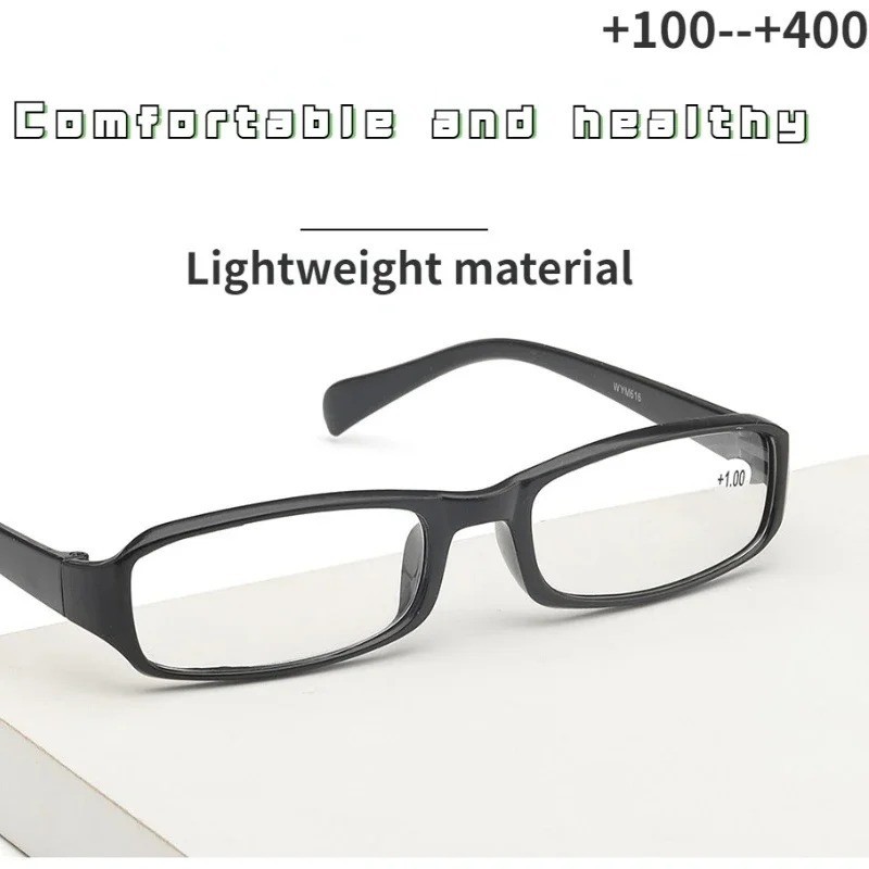 Reading Glasses Men Women Rectangle Frame Clear Lens Eyeglasses Presbyopic Ultralight Diopter