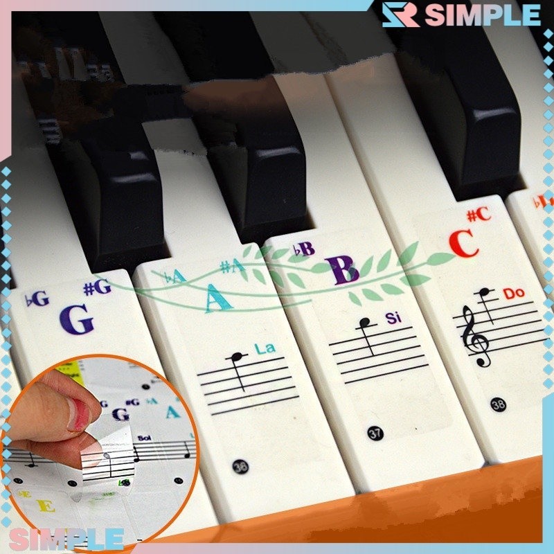 Piano Keyboard Stickers 37/49/54/61/88 Keys Transparent Piano Sticker ...