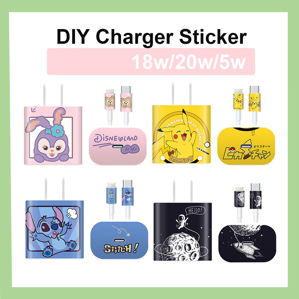 Cartoon Stickers charger protector 5W 18W/20W PD Fast Chargering ...
