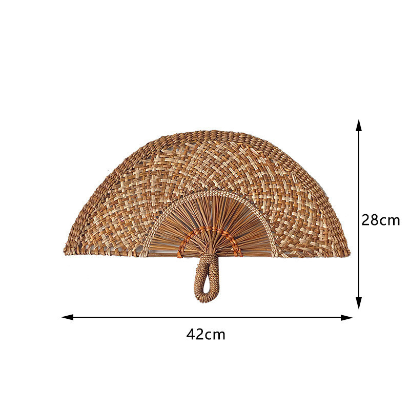 Ethnic Style Hanging Straw Hand Fan Seagrass Woven Straw Fan Wall ...