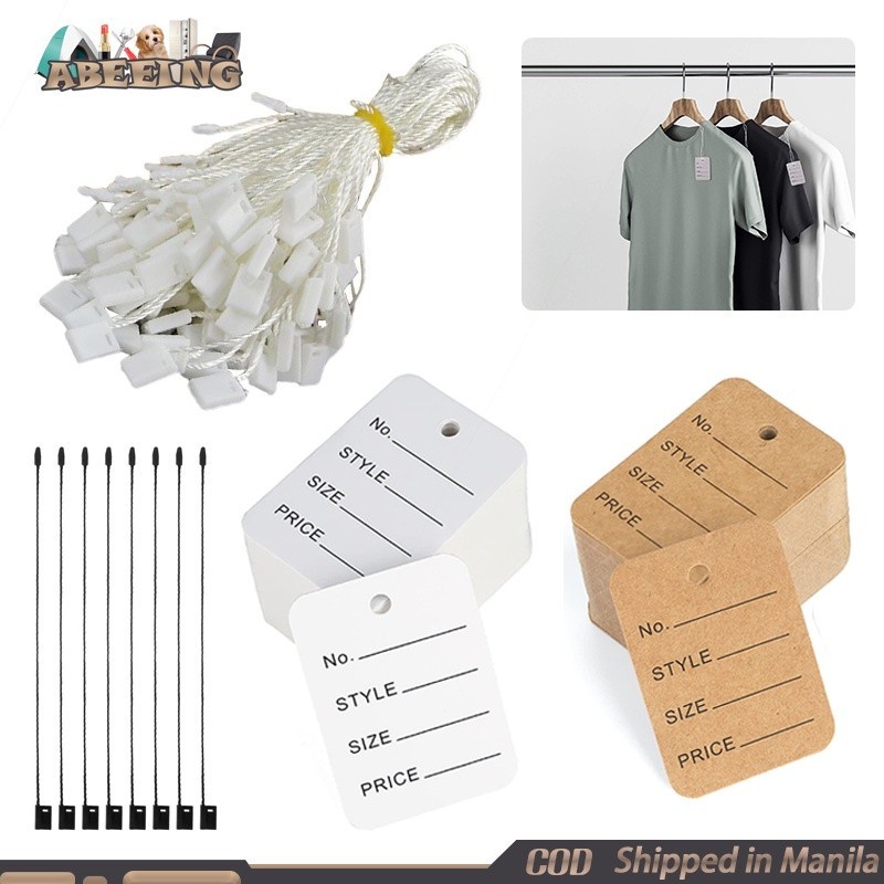 1000Pcs Price Tags Hang Tag String Clothing Garment Label Polyester ...