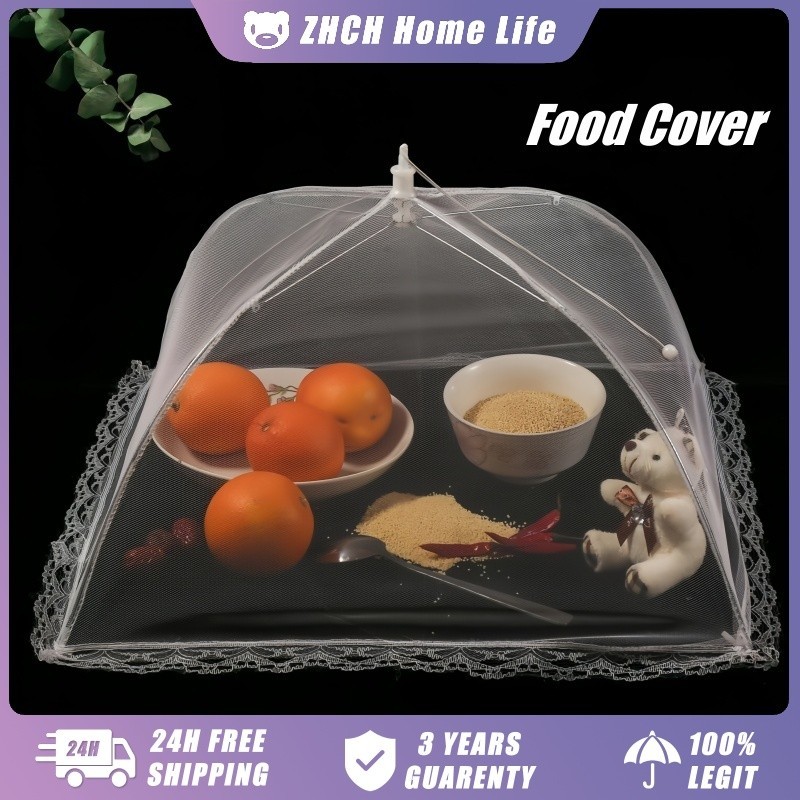 White Square Foldable Washable Mesh Food Cover Table cover for table ...