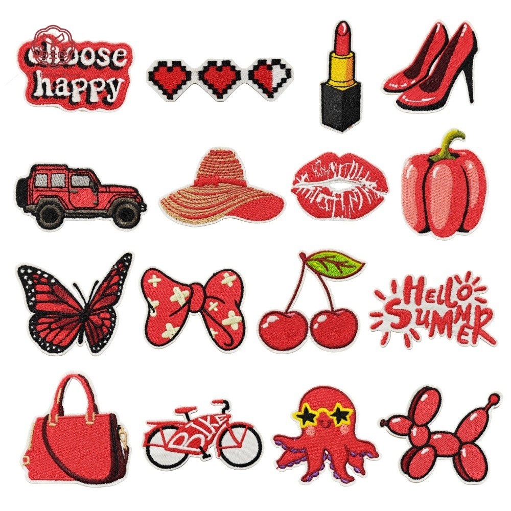 Pro Patch Store Cherry Red Series DIY Embroidery Patches for Embroidery ...