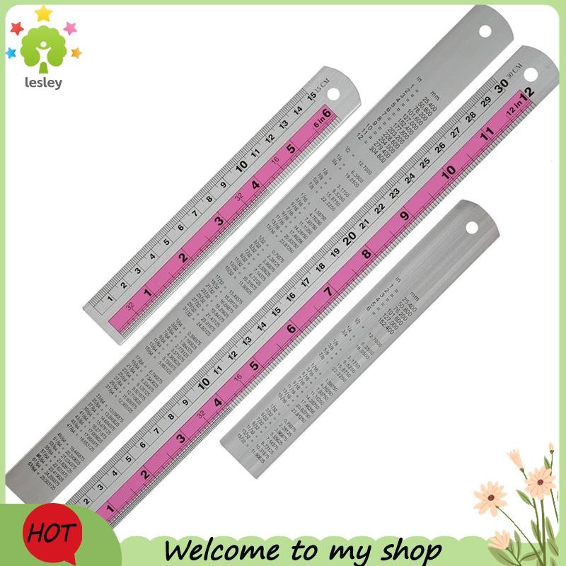 【lesley】12+6 Inch Metal Ruler Set-Straight Edge Ruler Has Both Imperial ...
