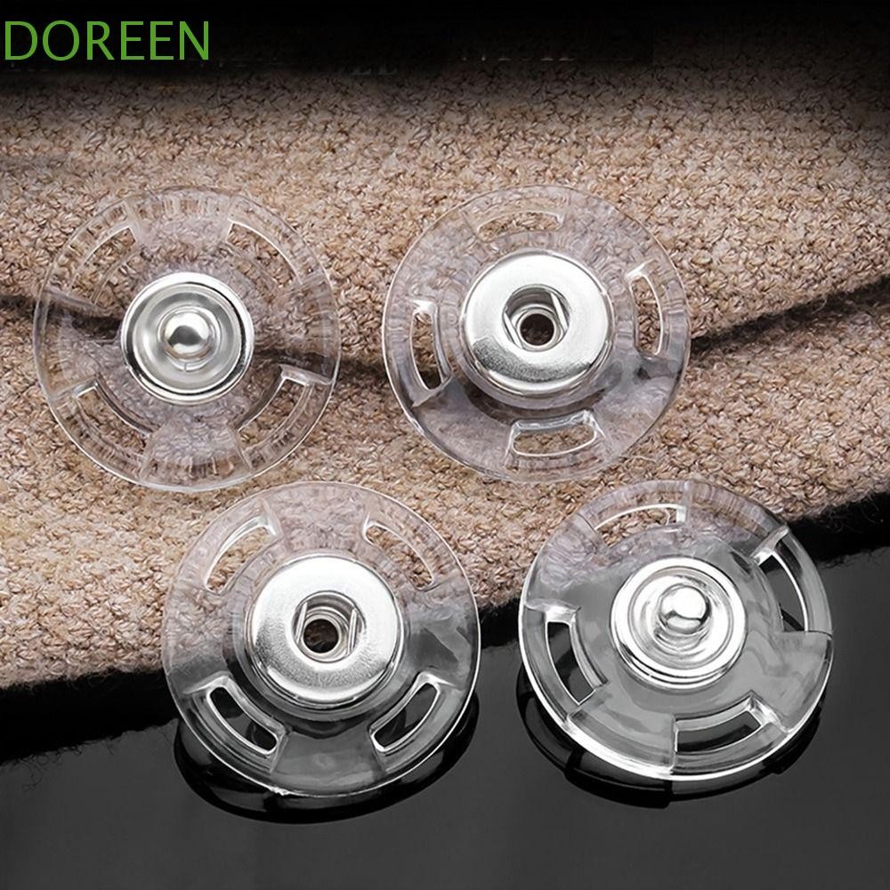 DOREEN 10 pcs Invisible Snap Button, Plastic Fastener Transparent Snap ...
