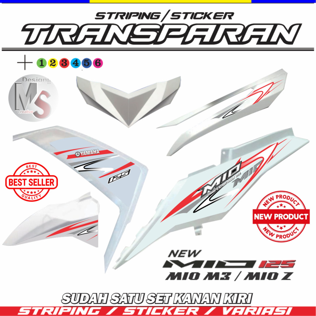 Striping Mio M3 Clear Material Simple Variations Latest Stickers ...