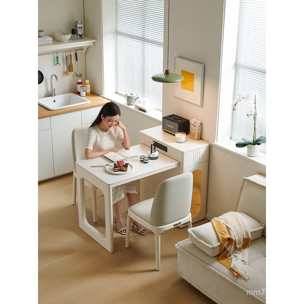 Kitchen Island Dining Table Integrated Household Retractable Small ...