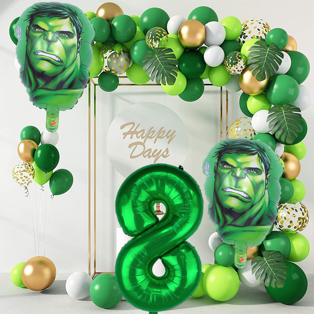 Superhero Avengers Theme Hulk Head Balloon Garland Arch Kit 32inch ...