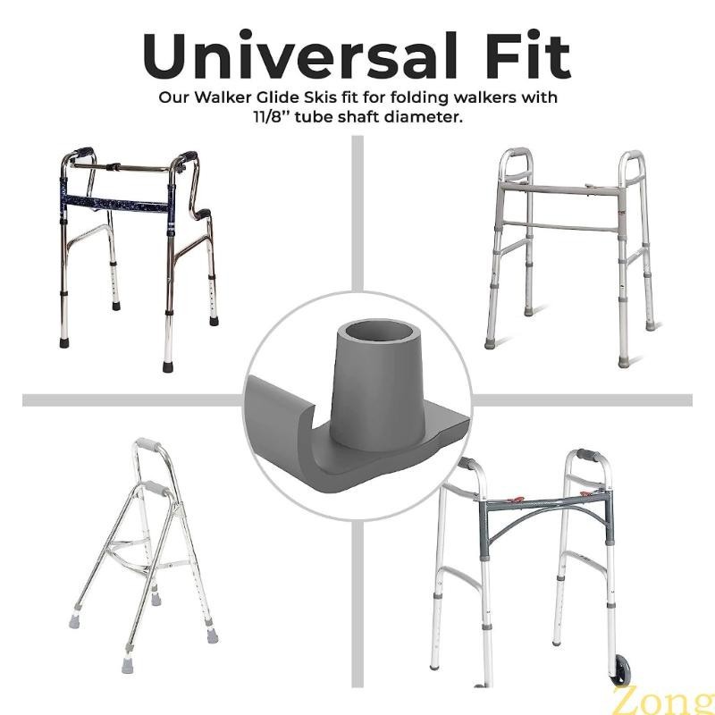 Zon 2 4 Pcs Universal Walker Ski Glides Heavy Duty Walker Feet ...