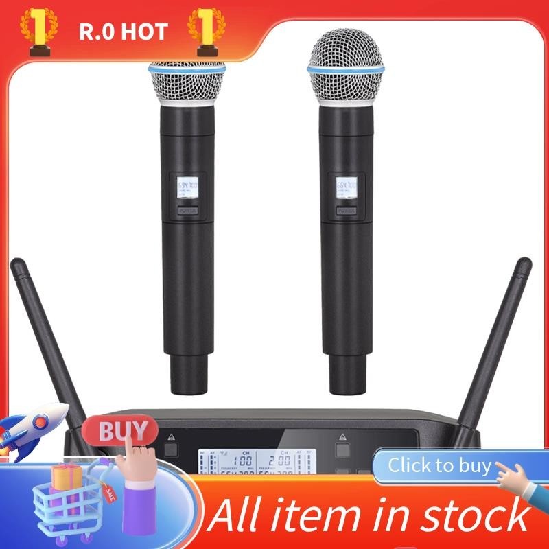 Black Wireless Microphone GLXD4 Professional UHF System Handheld Mic for Stage Speech Wedding ...