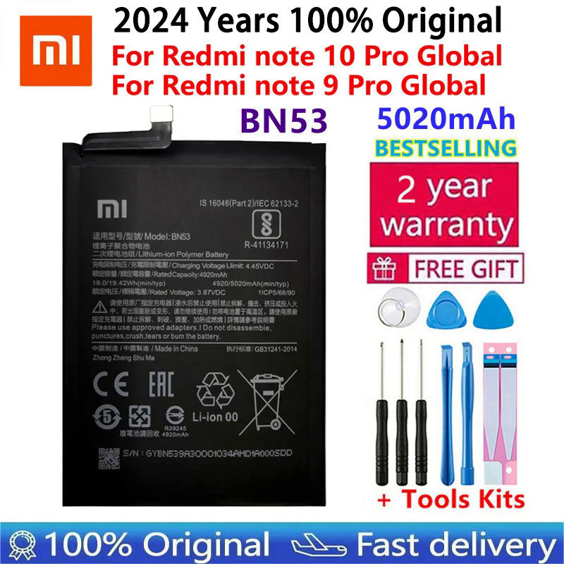 100% Original New 5020mAh BN53 Battery for Xiaomi Redmi note 10 Pro ...
