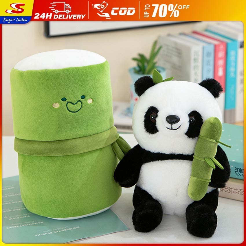 【SuperSales】25CM Kawaii Bamboo Panda Doll Plush Dolls Toy Soft Stuffed ...