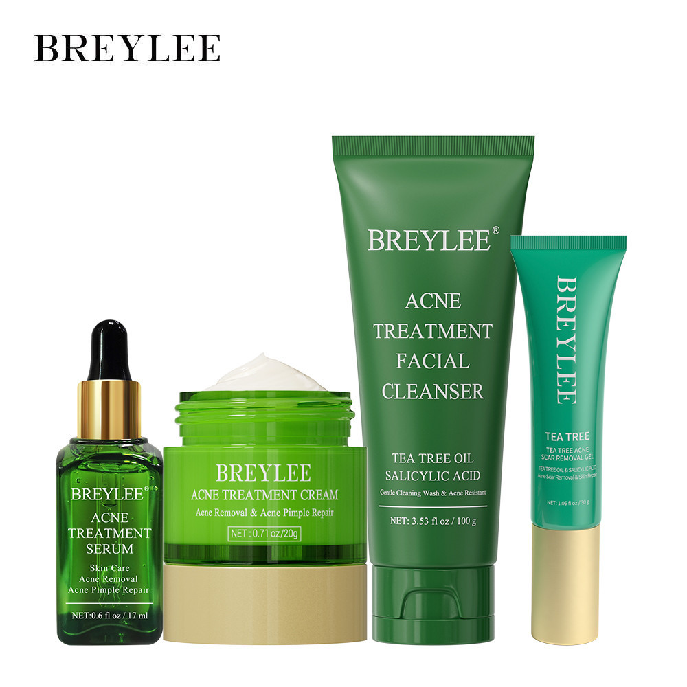 Breylee Tea Tree Acne Set Series Acne Removal Cream Fade Acne Marks Gel ...