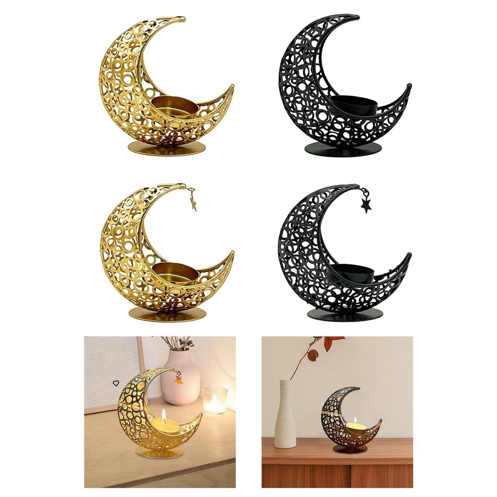 [homyl5dl] Metal Candlestick Moon Candle Holder for Dining Room ...