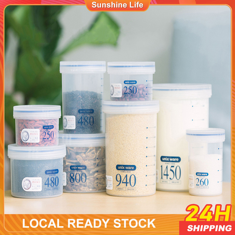 [Food Grade] Transparent Sealing Jar Easy Button Jar Grocery Storage ...
