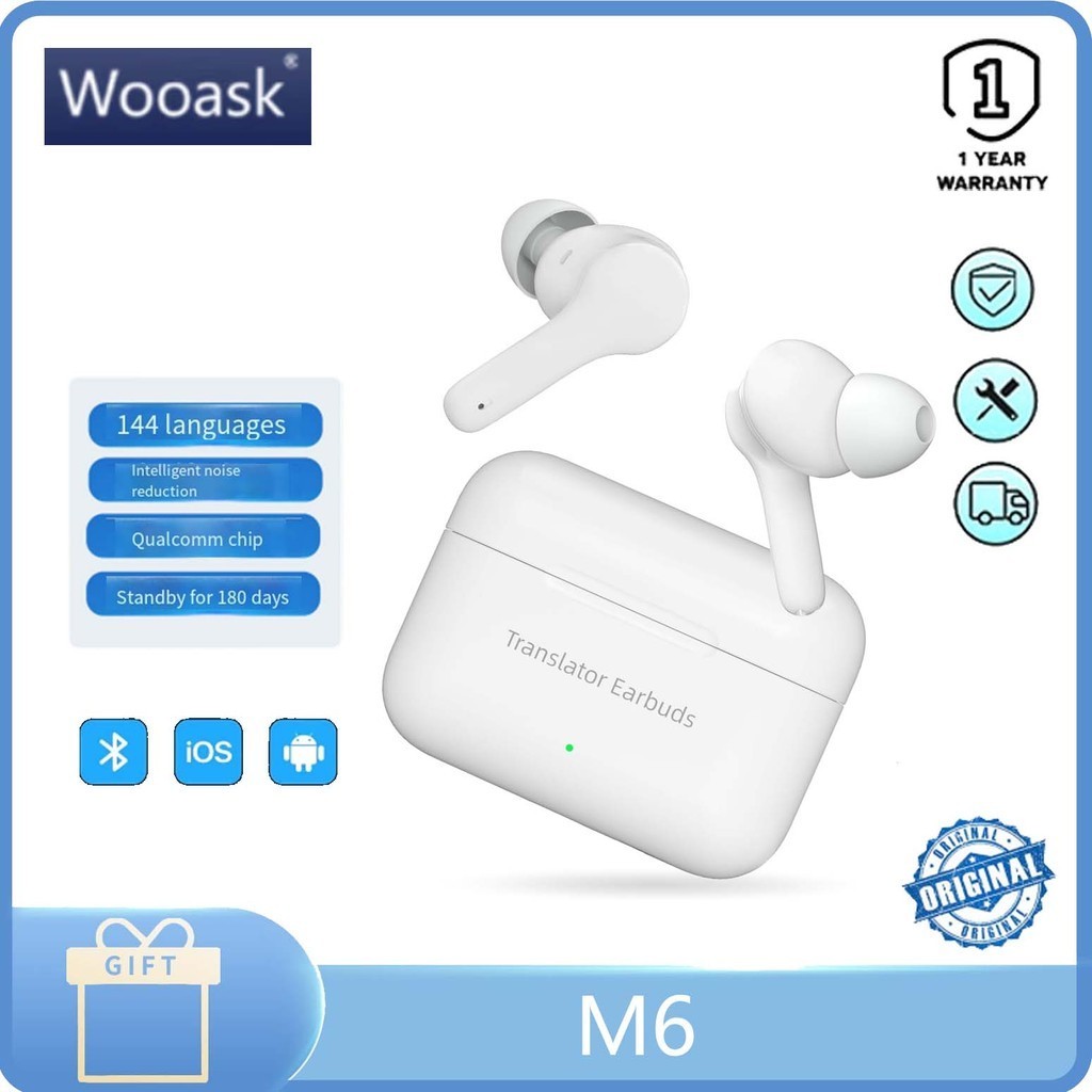 Wooask M6 bidirectional translation Bluetooth call earphones in 74 languages and 70 accents ...