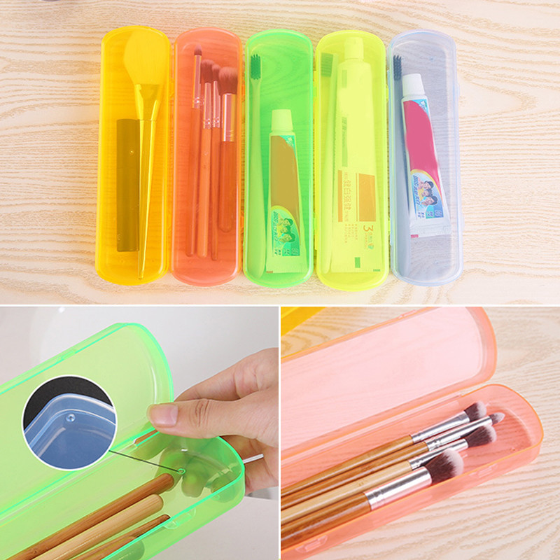 Travel Portable Toothbrush Box Candy Color Bathroom Toothpaste Holder ...