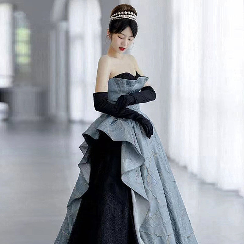 French Evening Dress for Women2024New Tube Top Elegant Socialite High ...