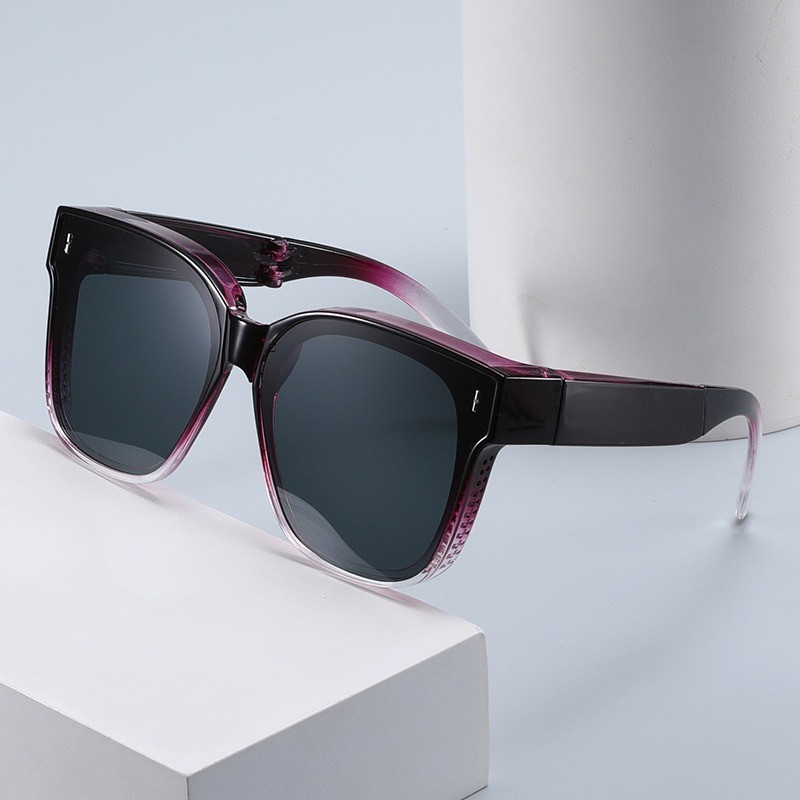 Myopia Mirror Set Fashion Large Frame Sunglasses Foldable Myopia ...