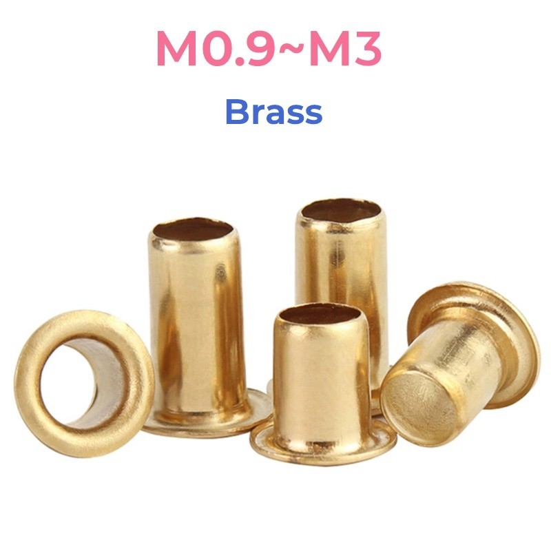Brass Hollow Rivet Nuts M0.9 M1.3 M1.5 M1.7 M2 M2.3 M2.5 M3 Copper ...